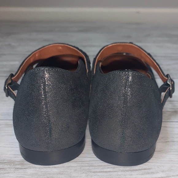 Coach | Shoes | Coach Black Metallic Flats With Strap Nwot | Poshmark